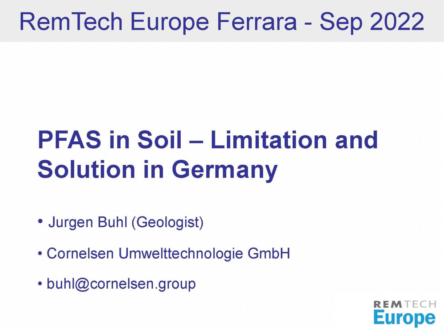 RemTech Europe 2022 - RemBind