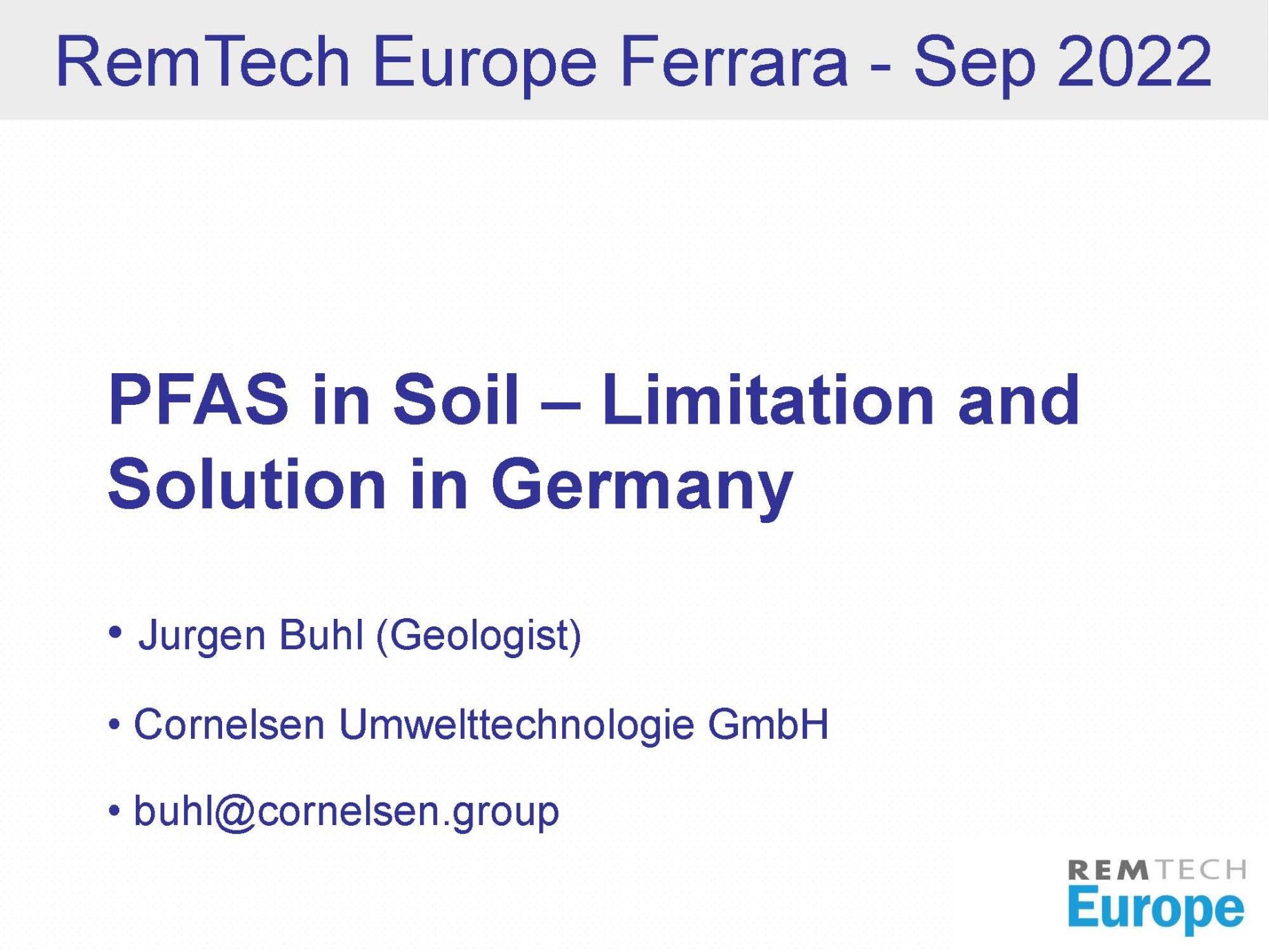 RemTech Europe 2022 - RemBind